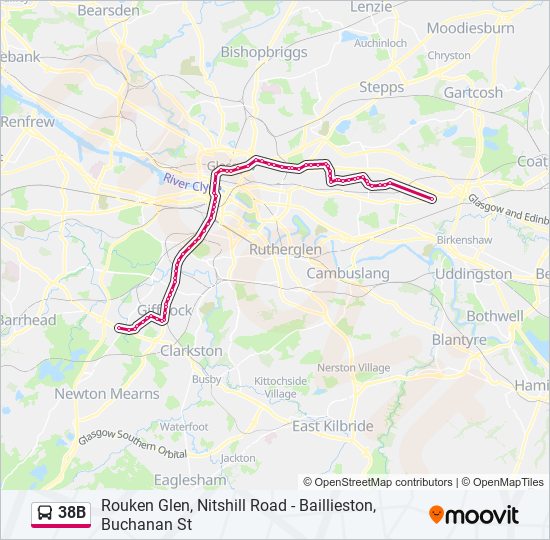 38b Route: Schedules, Stops & Maps - Baillieston (Updated)