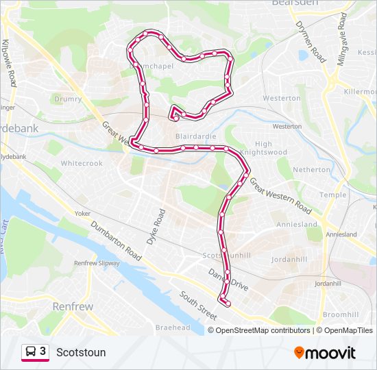 3 Route: Schedules, Stops & Maps - Scotstoun (Updated)