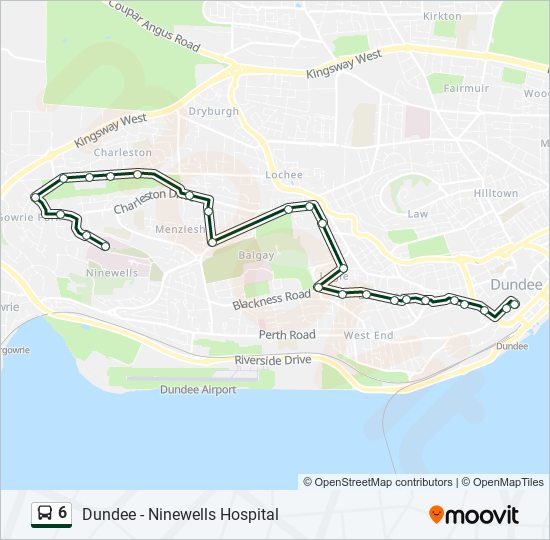 6 Route: Schedules, Stops & Maps - Ninewells (Updated)