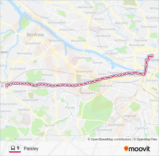 9 Route: Schedules, Stops & Maps - Paisley (Updated)