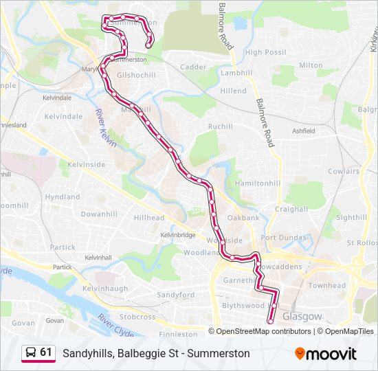 61 Route: Schedules, Stops & Maps - Glasgow (Updated)
