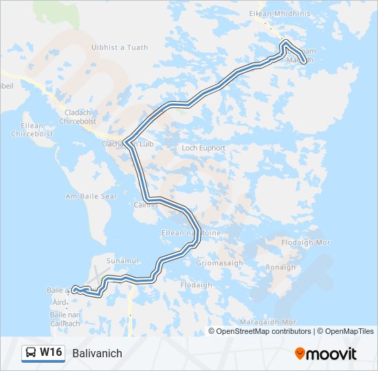 w16 Route: Schedules, Stops & Maps - Balivanich (Updated)