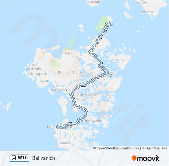 w16 Route: Schedules, Stops & Maps - Balivanich (Updated)