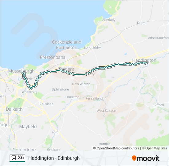 X6 Route: Schedules, Stops & Maps - Haddington (Updated)