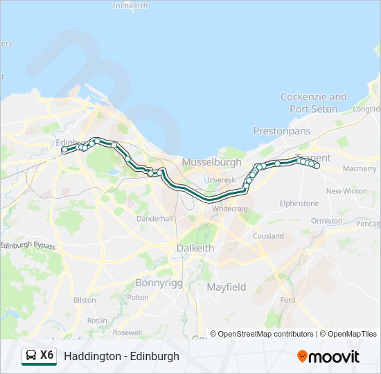 X6 Route: Schedules, Stops & Maps - Tranent (Updated)