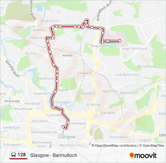 128 Route: Schedules, Stops & Maps - Glasgow (Updated)