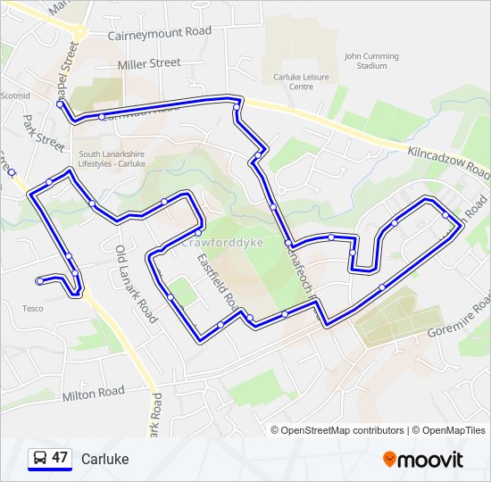47 Route: Schedules, Stops & Maps - Carluke (Updated)