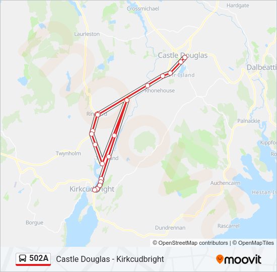 502A Route: Schedules, Stops & Maps - Castle Douglas (Updated)