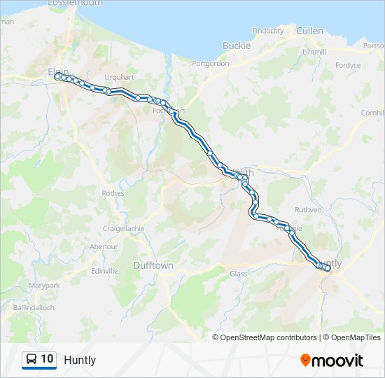10 Route: Schedules, Stops & Maps - Huntly (Updated)