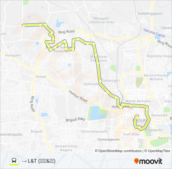 116 Route: Schedules, Stops & Maps - → L&T (ಎಲ್&ಟಿ) (Updated)