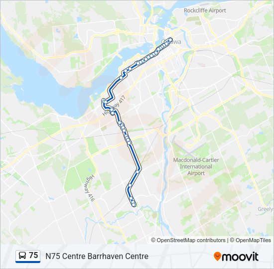 75 Itinéraire: Horaires, Arrêts & Plan - N75 Centre Barrhaven Centre ...