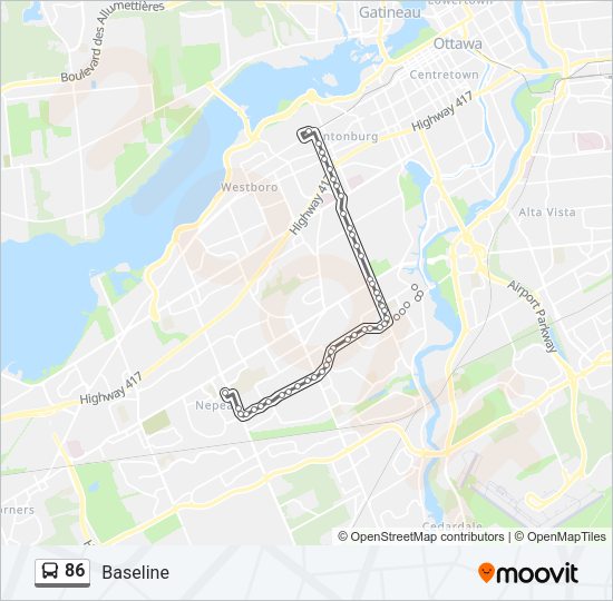 86 Route: Schedules, Stops & Maps - Tunney's Pasture (Updated)