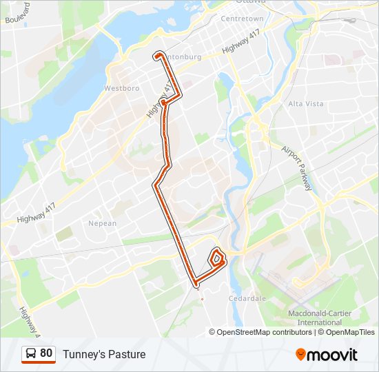 80 Route: Schedules, Stops & Maps - Tunney's Pasture (Updated)