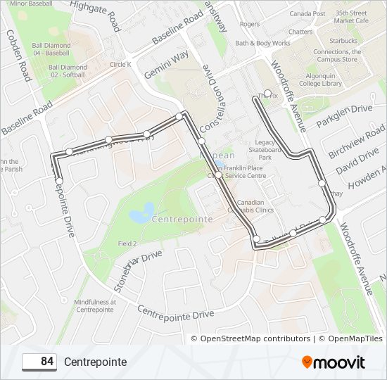 84 Route: Schedules, Stops & Maps - Centrepointe (Updated)