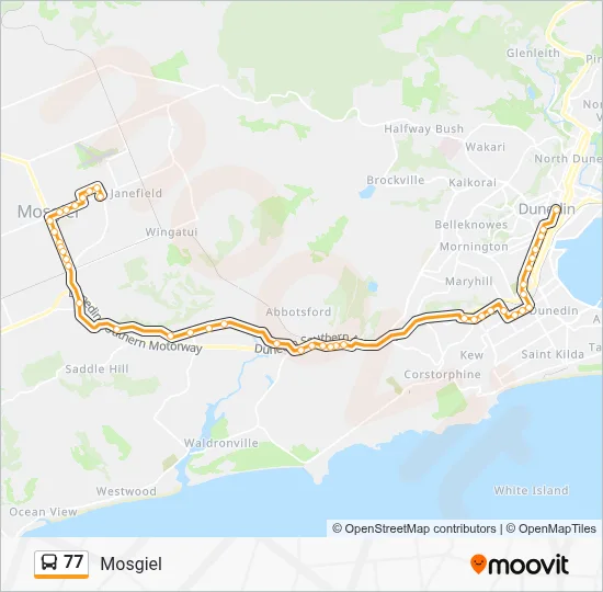 77 Route: Schedules, Stops & Maps - Mosgiel (Updated)