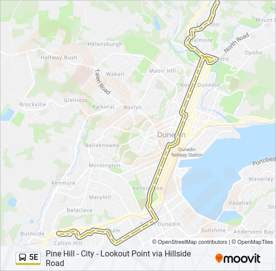 5e Route: Schedules, Stops & Maps - Calton Hill Via Hillside Road (Updated)