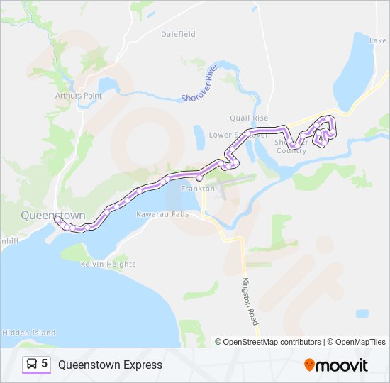 5 Route: Schedules, Stops & Maps - Queenstown Express (Updated)