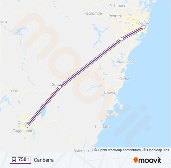 7501 Route: Schedules, Stops & Maps - Canberra (Updated)