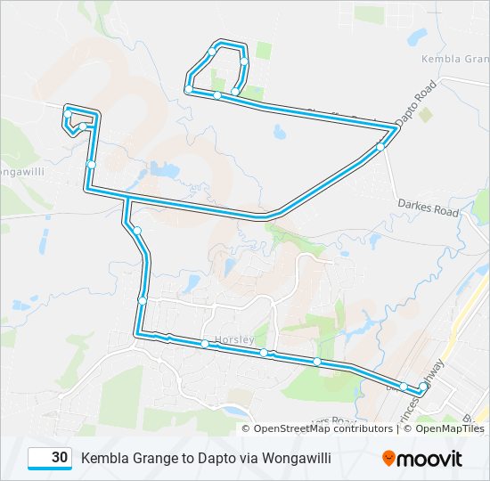 30 Route: Schedules, Stops & Maps - Dapto (Updated)