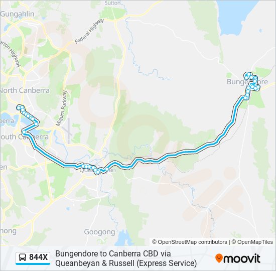 844x Route: Schedules, Stops & Maps - City W Marcus Clarke (Updated)