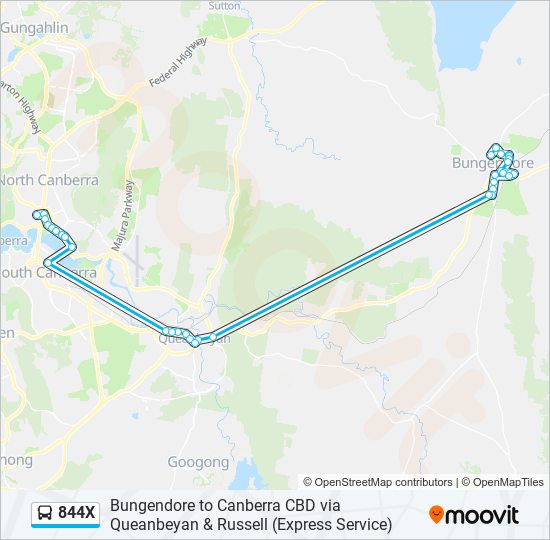 844x Route: Schedules, Stops & Maps - City W Marcus Clarke (Updated)