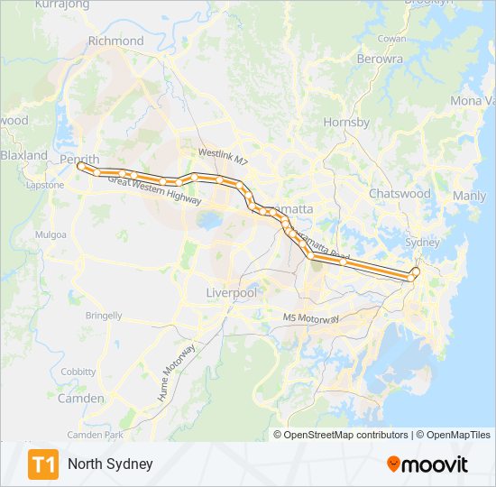 t1 Route: Schedules, Stops & Maps - North Sydney (Updated)