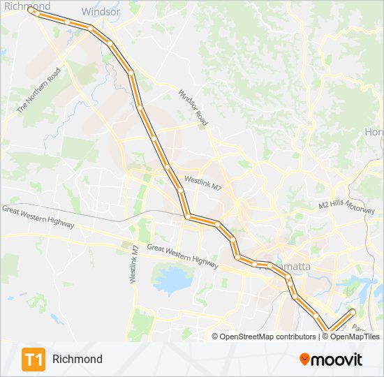 t1 Route: Schedules, Stops & Maps - Richmond (Updated)