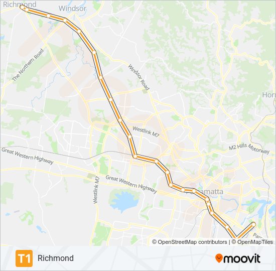 t1 Route: Schedules, Stops & Maps - Richmond (Updated)