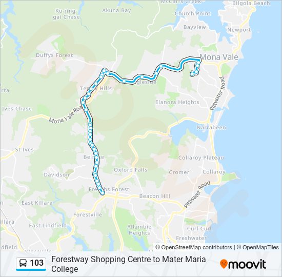 103 Route: Schedules, Stops & Maps - Mater Maria (Updated)