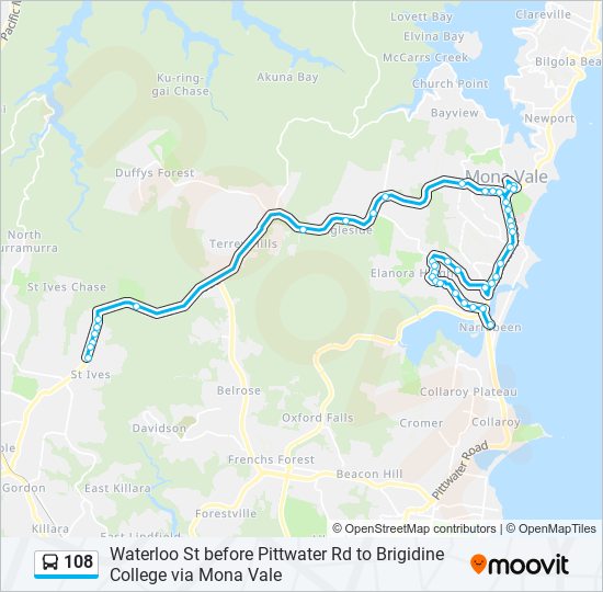 108 Route: Schedules, Stops & Maps - Brigidine College (Updated)