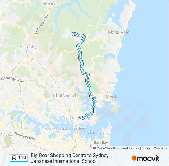110 Route: Schedules, Stops & Maps - Sydney Japanese School (Updated)