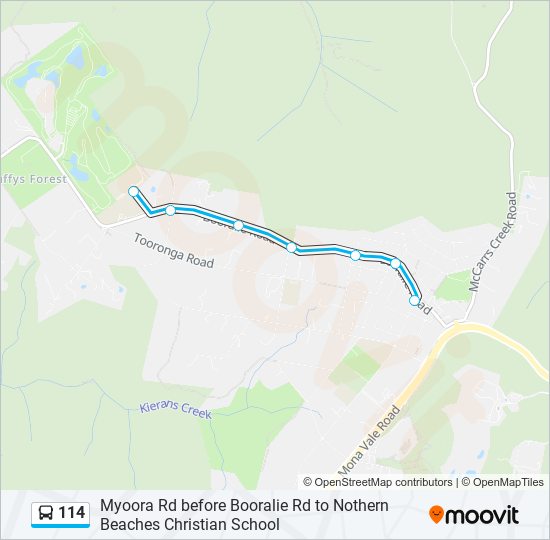 114 Route: Schedules, Stops & Maps - Northern Beaches School (Updated)