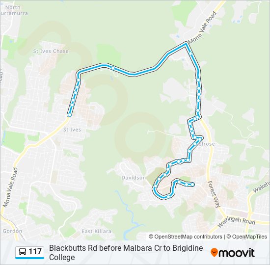 117 Route: Schedules, Stops & Maps - Brigidine College (Updated)