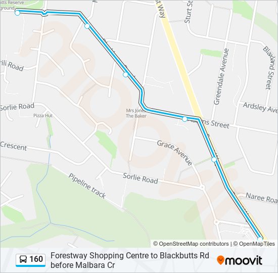 160 Route: Schedules, Stops & Maps - Blackbutts Rd & Pringle Avenue ...