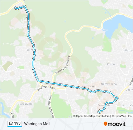 193 Route: Schedules, Stops & Maps - Warringah Mall (Updated)