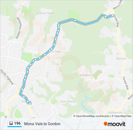 196 Route: Schedules, Stops & Maps - Austlink (Updated)