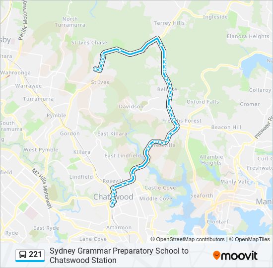 221 Route: Schedules, Stops & Maps - Chatswood Station (Interchange ...