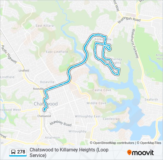 278 Route: Schedules, Stops & Maps - Chatswood (Updated)