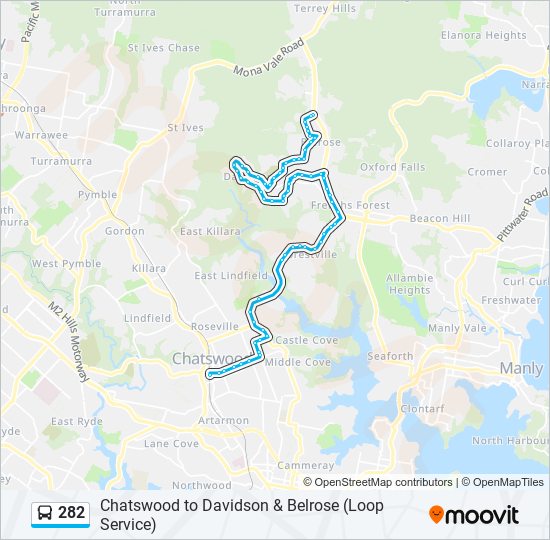 282 Route: Schedules, Stops & Maps - Belrose and Davidson (Updated)