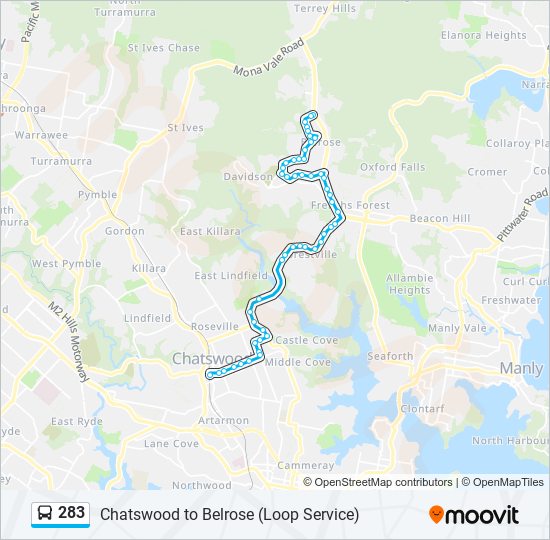 283 Route: Schedules, Stops & Maps - Belrose (Updated)