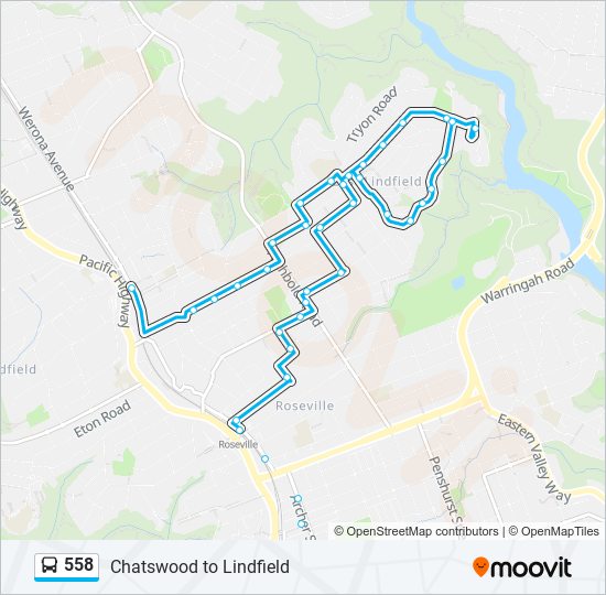 558 Route: Schedules, Stops & Maps - Lindfield Station (Updated)