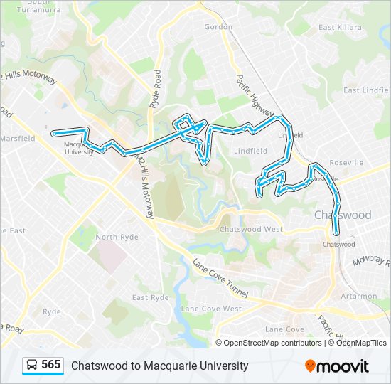 565 Route: Schedules, Stops & Maps - Chatswood Station (Updated)