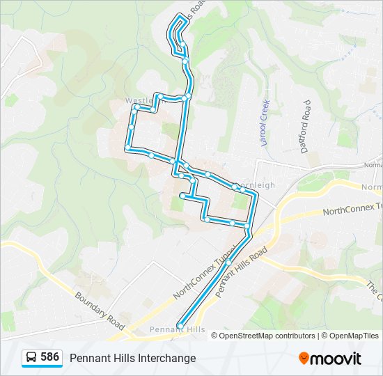 586 Route: Schedules, Stops & Maps - Pennant Hills Interchange (Updated)