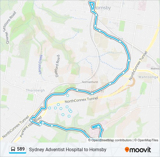 589 Route: Schedules, Stops & Maps - Hornsby Station (Updated)