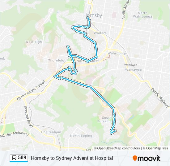 589 Route: Schedules, Stops & Maps - Hornsby Station (Updated)