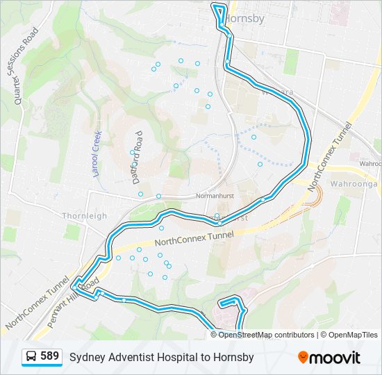 589 Route: Schedules, Stops & Maps - Hornsby Station (Updated)