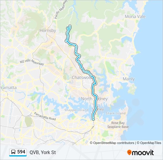 594 Route: Schedules, Stops & Maps - QVB, York St (Updated)
