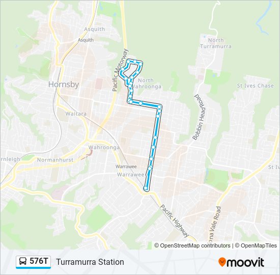 576t Route: Schedules, Stops & Maps - Turramurra Station (Updated)