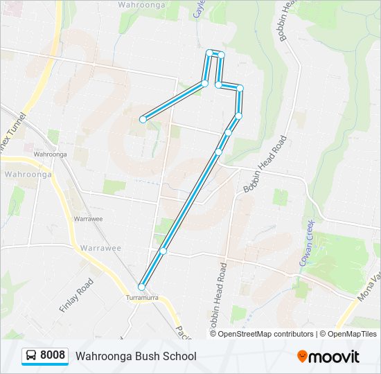 8008 Route: Schedules, Stops & Maps - Wahroonga Bush School (Updated)