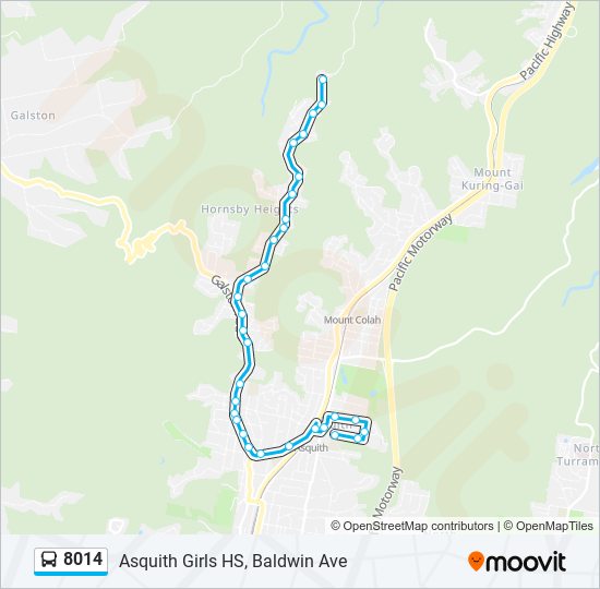 8014 Route: Schedules, Stops & Maps - Asquith Girls High School (Updated)